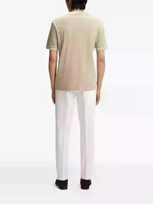 BOSS Contrast-tipping Slim-fit T-shirt In Mercerised Cotton