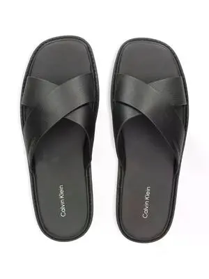 Calvin Klein Cross-strap Leather Sandals
