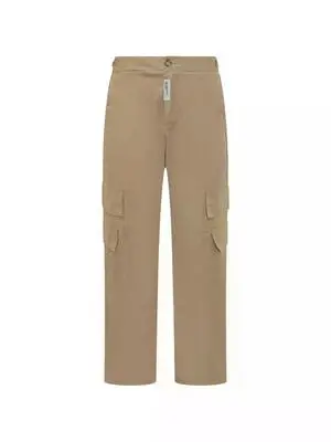 Gcds Logo-patch Cargo Trousers - Neutrals