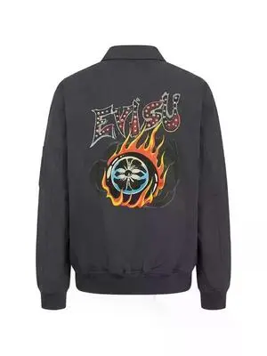 EVISU Metal Studs Graphic-print Bomber Jacket