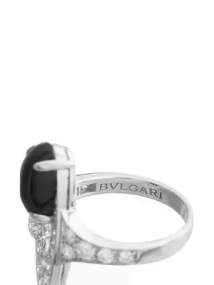 BVLGARI Elysia Onyx And Diamond 18k White Gold Ring