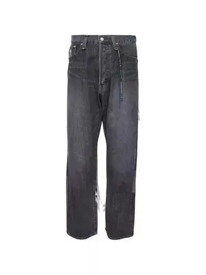 MASTERMIND WORLD Patchwork Jacquard Jeans - Grey