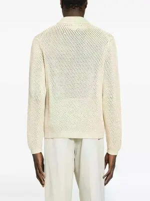Prada Open-knit Collared Cardigan