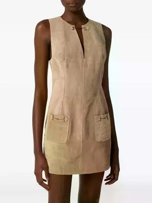 Elisabetta Franchi Alligator-print Leather Mini Dress