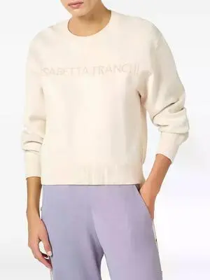 Elisabetta Franchi Logo Embroidered Knit Sweatshirt