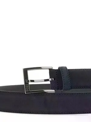 BOSS Engraved-logo Suede Belt