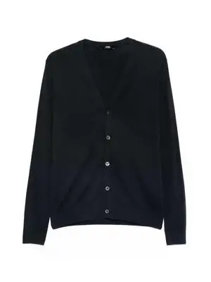 Alpha Studio V-neck Buttoned Cardigan - Blue