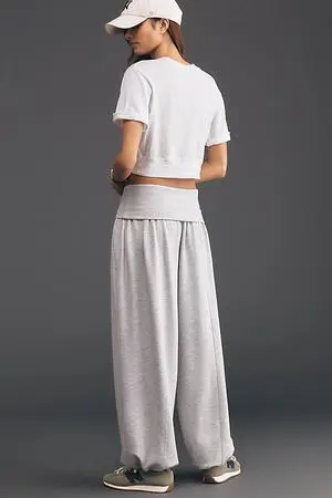 Daily Practice Foldover Balloon Pants In Willow Fabric - Heather Grey