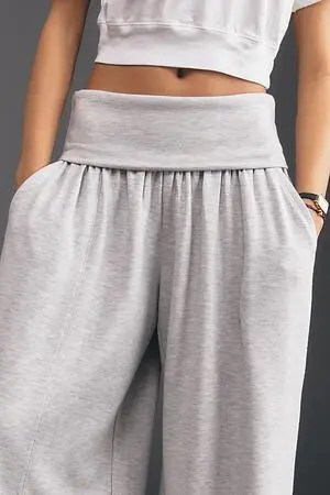 Daily Practice Foldover Balloon Pants In Willow Fabric - Heather Grey