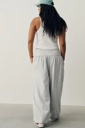 Daily Practice Foldover Balloon Pants In Willow Fabric - Heather Grey