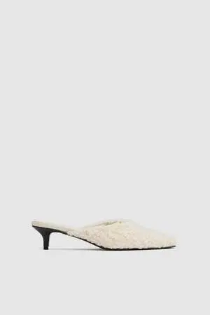 ST. AGNI Teddy Heel Bouclé Mules
