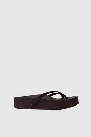 ST. AGNI Suede Crossover Flatform Sandals