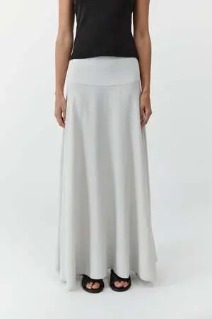 ST. AGNI Fluid Circle Hem Maxi Skirt - Silver