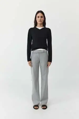 ST. AGNI Fine Merino V-neck Sweater - Black