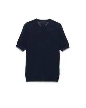 Prada Silk And Cotton Crew-neck Sweater - Blue
