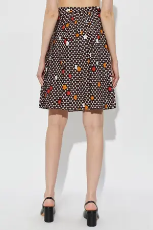 MAISON MARGIELA Floral Pleated Skirt - Black