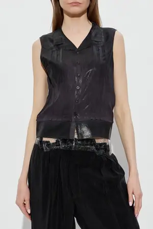 MAISON MARGIELA Sleeveless Viscose Top With Button Closure