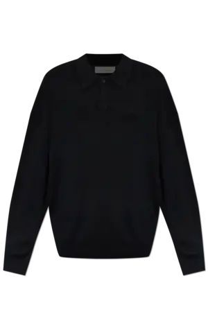Fear Of God Wool Long-sleeve Polo - Black