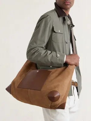 Brunello Cucinelli Leather-trimmed Suede Tote Bag