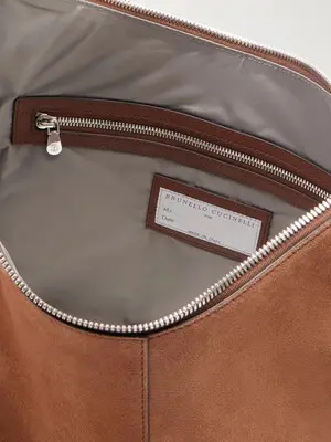 Brunello Cucinelli Leather-trimmed Suede Tote Bag
