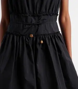 Loewe Paula's Ibiza Cotton Poplin Mini Dress - Black