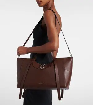 Givenchy The Snatch Large Leather Tote Bag - Brown