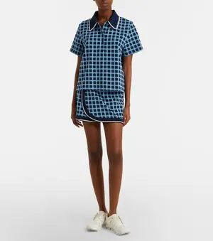 The Upside Clubhouse Reece Checked Cotton Miniskirt