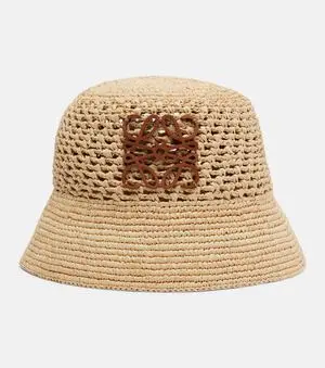 Loewe Anagram Raffia Bucket Hat