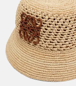 Loewe Anagram Raffia Bucket Hat