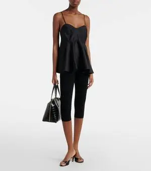 RÓHE Peplum Wool And Silk Bustier Top - Black