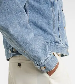 RÓHE Suede-trimmed Denim Jacket - Blue