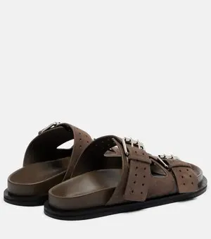 A.emery Leon Suede Slides - Brown