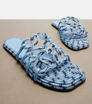 Loewe Anagram Canvas Slides - Blue