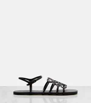 Loewe Petal Anagram Leather Sandals - Brown