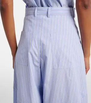 Loewe Striped Cotton Poplin Wide-leg Trousers