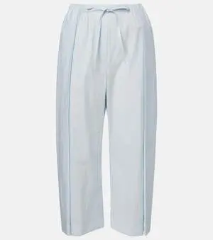 Loewe Wide-leg Cotton-blend Poplin Trousers
