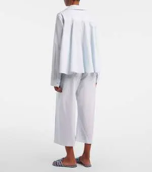 Loewe Wide-leg Cotton-blend Poplin Trousers