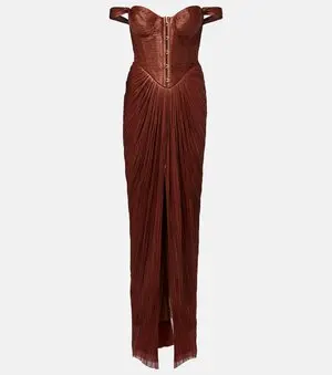 MARIA LUCIA HOHAN Susie Silk Gown - Brown