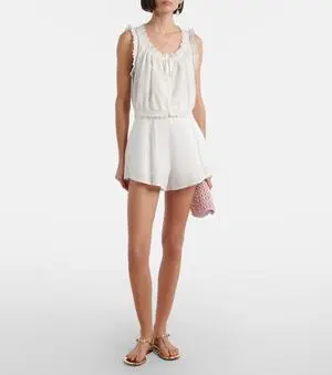 DÔEN Traveler Embroidered Top - White