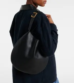 NILI LOTAN Jagger Medium Leather Shoulder Bag - Black