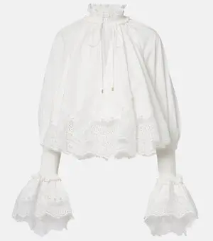 Zimmermann Alchemy Lace-trimmed Cotton Blouse