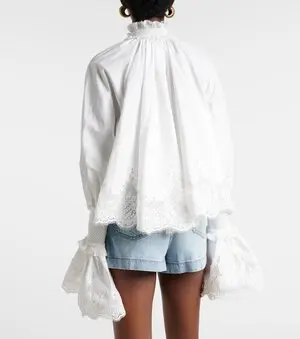 Zimmermann Alchemy Lace-trimmed Cotton Blouse