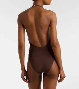 Zimmermann Luna Halterneck Bodysuit - Brown