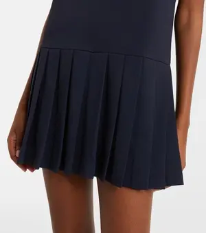 Tory Burch Striped Pleated Polo Dress