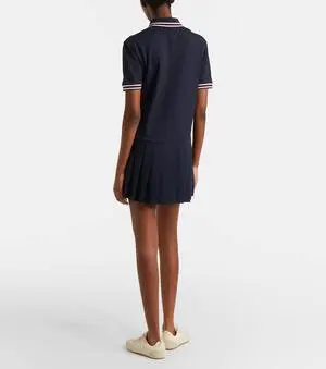 Tory Burch Striped Pleated Polo Dress