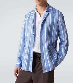 Fedeli Striped Linen Overshirt