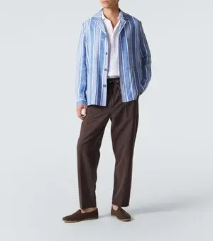 Fedeli Striped Linen Overshirt