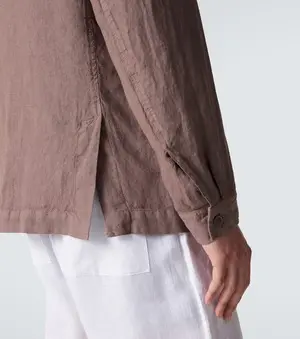 Fedeli Linen Shirt - Brown