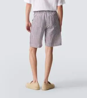 Fedeli Striped Linen Drawstring Shorts