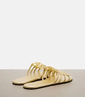 Loewe Paula's Ibiza Petal Anagram Slides - Gold